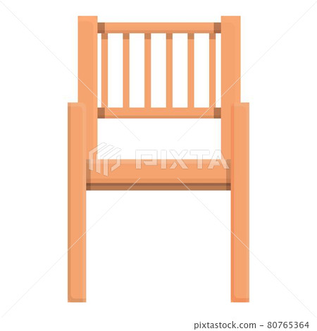 Outdoor wood chair icon cartoon vector. Wooden... - Stock Illustration ...
