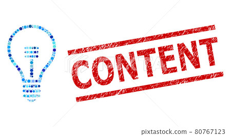 Distress Content Watermark and Lamp Bulb... - Stock Illustration ...
