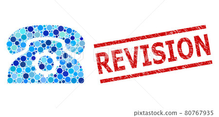 Scratched Revision Stamp Print and Phone... - Stock Illustration ...