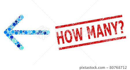 Grunge How Many Question Stamp and Arrow Left... - Stock Illustration ...