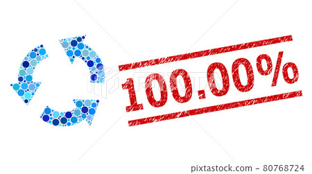 Grunge 100.00 percents Stamp Seal and Recycle... - Stock Illustration ...