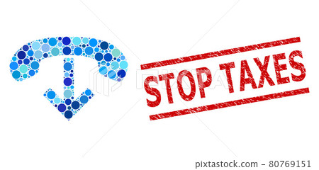 Scratched Stop Taxes Stamp and Phone Hang Up... - Stock Illustration ...