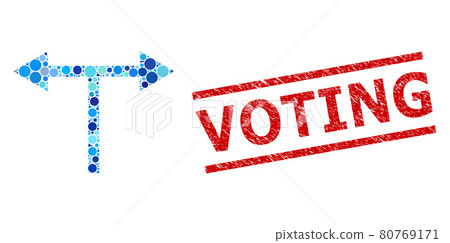 Scratched Voting Stamp and Bifurcation Arrows... - Stock Illustration ...