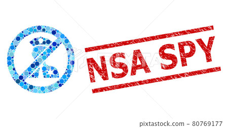 Textured NSA Spy Stamp and No Entry Police... - Stock Illustration ...