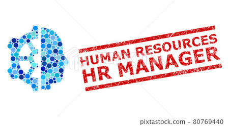 Textured Human Resources Hr Manager Stamp Print... - Stock Illustration ...