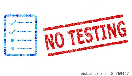 Grunge No Testing Stamp Print and Checklist... - Stock Illustration ...