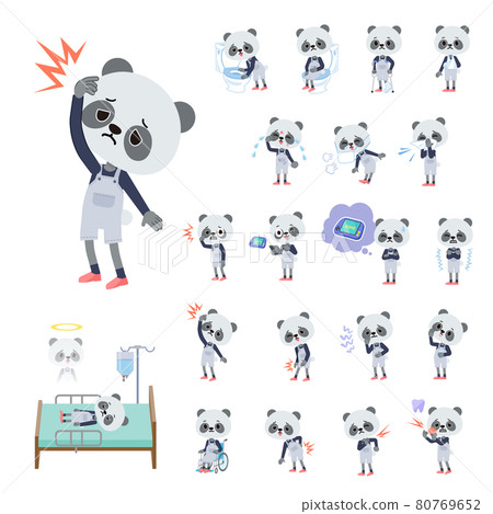 Injured or sick panda boy set - Stock Illustration [80769652] - PIXTA