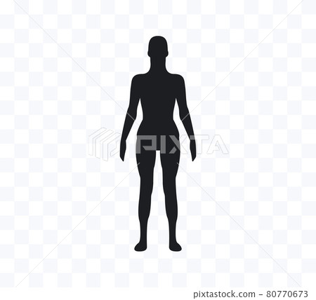 Woman silhouette, front view. Vector... - Stock Illustration [80770673 ...