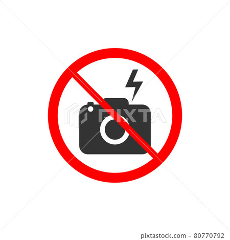 No flash photography sign. Photo sign. Vector... - Stock Illustration ...