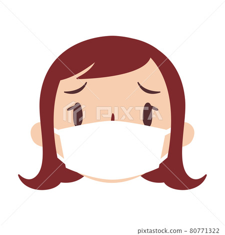 Face Icon Series_Woman in 20s Mask_Facial... - Stock Illustration ...