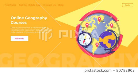 Online geography courses, website with information - Stock Illustration ...