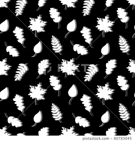 Seamless pattern of white leaves. vector... - Stock Illustration ...