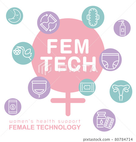 Femtech Women's Health and Beauty - Stock Illustration [80784714] - PIXTA