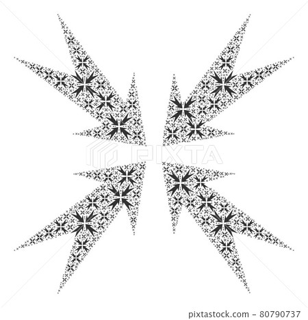 Compression Arrows Fractal Mosaic of Itself Icons - Stock Illustration ...