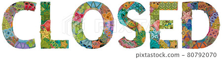 Word CLOSED. Vector decorative zentangle object... - Stock Illustration ...