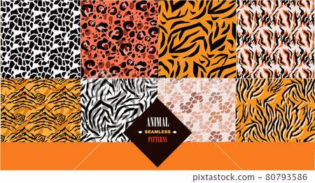 Animal seamless patterns set 1 - Stock Illustration [80793586] - PIXTA