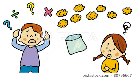 Children struggling to solve math problems - Stock Illustration ...