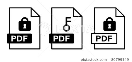 Vector icon for PDF documents with security... - Stock Illustration ...