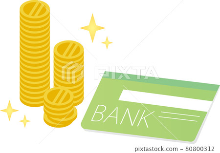 Passbook and coins - Stock Illustration [80800312] - PIXTA