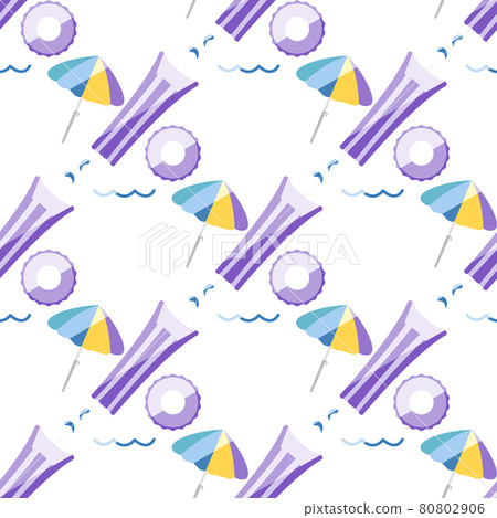 Summer Pattern Travel Vacation Beach Water Pool - Stock Illustration ...