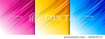 Set of abstract pink, yellow, blue, stripe... - Stock Illustration ...