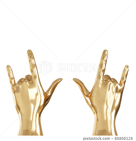 Two golden hands with three fingers raised up... - Stock Illustration ...