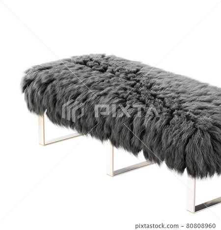 Beautiful gray fluffy bench made of wool on an... - Stock Illustration ...