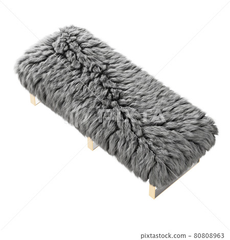 Beautiful gray fluffy bench made of wool on an... - Stock Illustration ...