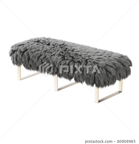 Beautiful gray fluffy bench made of wool on an... - Stock Illustration ...