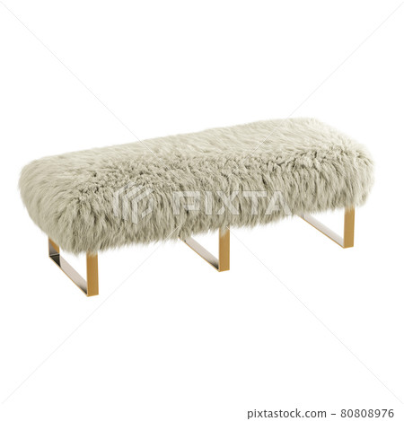Beautiful milk fluffy bench made of wool on an... - Stock Illustration ...