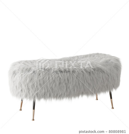 Beautiful white fluffy bench made of wool on an... - Stock Illustration ...