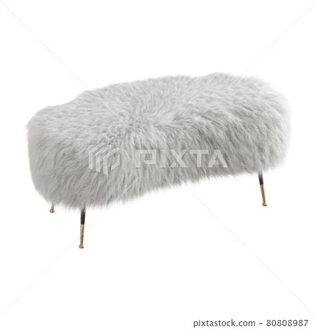 Beautiful white fluffy bench made of wool on an... - Stock Illustration ...