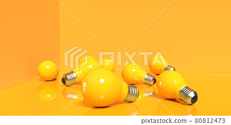 Scattered light bulbs on a floor - 3D - Stock Illustration [80812473 ...