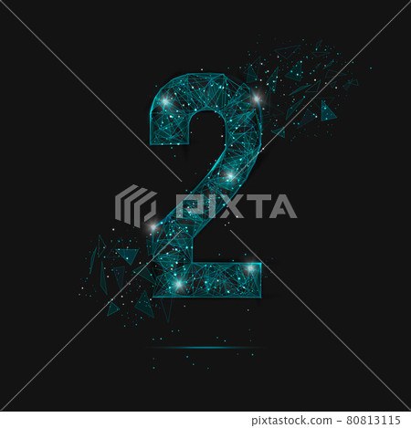 Abstract isolated blue image of a number two.... - Stock Illustration ...