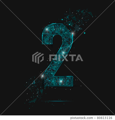 Abstract isolated blue image of a number two.... - Stock Illustration ...
