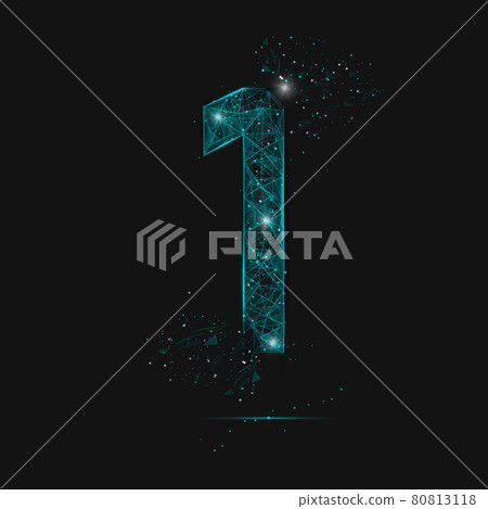 Abstract isolated blue image of a number one.... - Stock Illustration ...