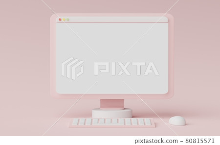 3d render Minimal mini computer for work office... - Stock Illustration ...
