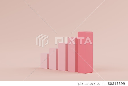 3d render of minimal pastel bar graph. Scene of... - Stock Illustration ...
