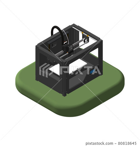 Isometric icons 3D Printer. Pictograms 3D... - Stock Illustration ...