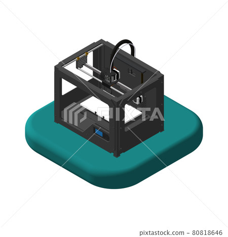 Isometric icons 3D Printer. Pictograms 3D... - Stock Illustration ...