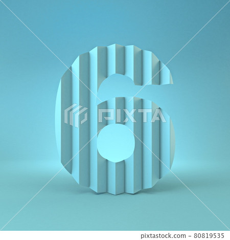 Cold blue font Number 6 SIX 3D - Stock Illustration [80819535] - PIXTA