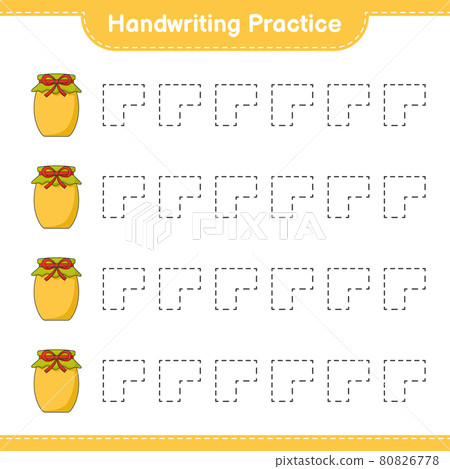 Handwriting practice. Tracing lines of Jam.... - Stock Illustration ...