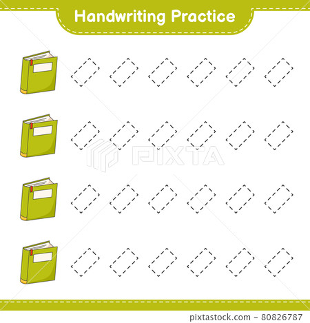 Handwriting practice. Tracing lines of Book.... - Stock Illustration ...