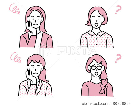 Illustration of a worried woman (trouble,... - Stock Illustration ...