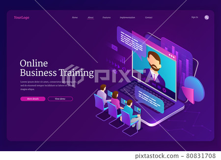 Online business training isometric landing page-插圖素材 [80831708] - PIXTA圖庫