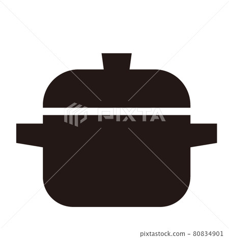 Simple icon of two-handed pan / white background - Stock Illustration ...