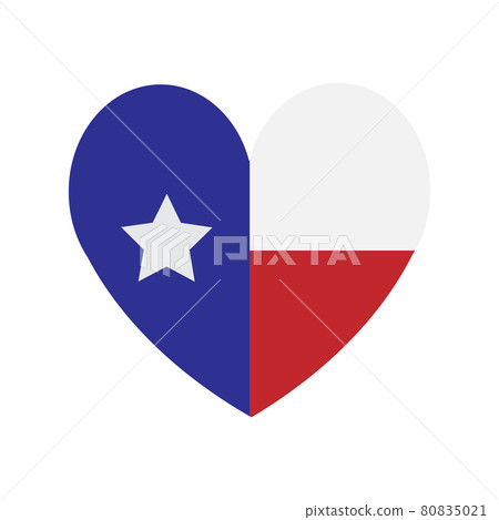 Vector flat Texas flag heart-插圖素材 [80835021] - PIXTA圖庫