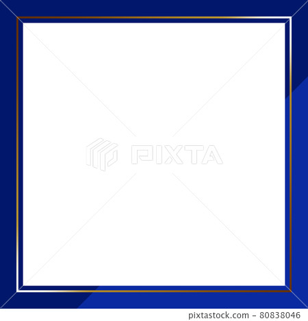 Luxury simple frame square blue & gold - Stock Illustration [80838046 ...