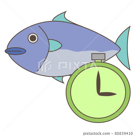 Illustration of fish and clock - Stock Illustration [80839410] - PIXTA