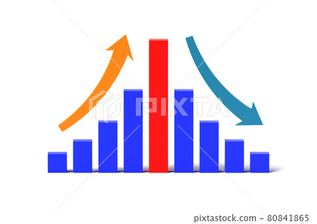 3D illustration of ascending and descending graphs - Stock Illustration ...